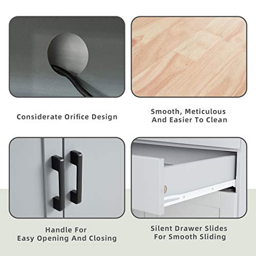 MELLCOM Kitchen Cabinet,Pantry Cabinets with 2 Cabinets, 1 Cutlery Drawer, 1 Open Shelf, Kitchen Storage Cabinets for Home&Office