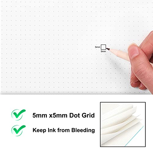 EOOUT 3 Pack Dotted Spiral Notebook, 8.5" x 11", A4 Journal for Women, Back to School, Thick Plastic Cover, 100gsm, for School, Office, Artist Writing/Drawing (Candy Colors)