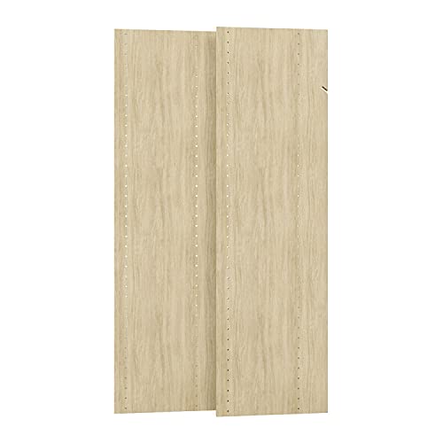 Easy Track Vertical 48 Inch Panels for Added Closet Organization Storage Solutions Compatible w Closet Systems, Honey Blonde (2 Pack)