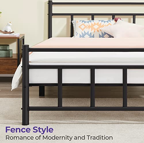 GreenForest Full Size Bed Frame with Headboard Metal Platform Bed with Heavy Duty No-Noise Steel Slats Strong Support Mattress Foundation, No Box Spring Needed, Full Size