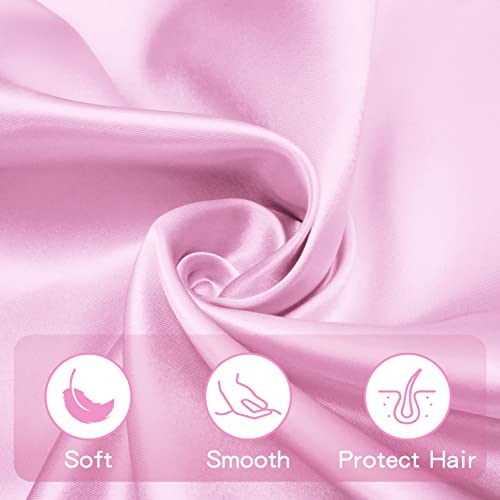 Yeeeasy Soft Satin Crib Sheet Protect Baby Hair 52’’x28’’x8’’ Fitted Crib Mattress Sheets for Girls, 2 Pack, Pink and Lavender Purple