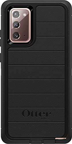 OtterBox Defender Screenless Series Rugged Case & Belt Clip Holster for Galaxy Note 20 5G (ONLY Not for The Ultra Models) Retail Packaging - Black - with Microbial Defense