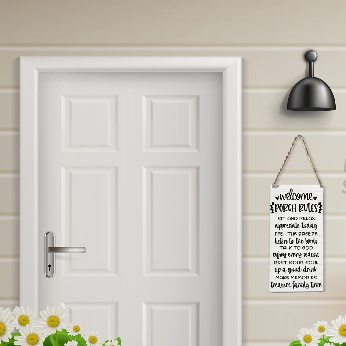 HTBIG Wood Decorative Signage, Rustic Front Porch Welcome Sign, Farmhouse Home Decor, 6 x 12 inches