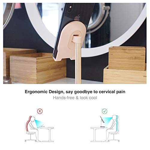 Bright Stone Phone Stand for Desk, Adjustable Tablet Stand Phone Holder for Desk, Compatible with 4"-12.9" Phones/Tablet/iPhone/iPad/Switch (Pink)