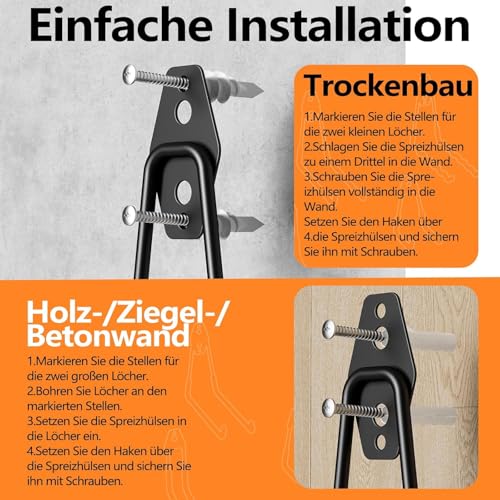 Kitmiido 12 Pack Garage Hooks,Heavy Duty Steel Wall Mounted Organiser,Anti-Slip Storage Hook for Organising Bike, Ladder, Garden Tools, Ropes, Cables(Orange)
