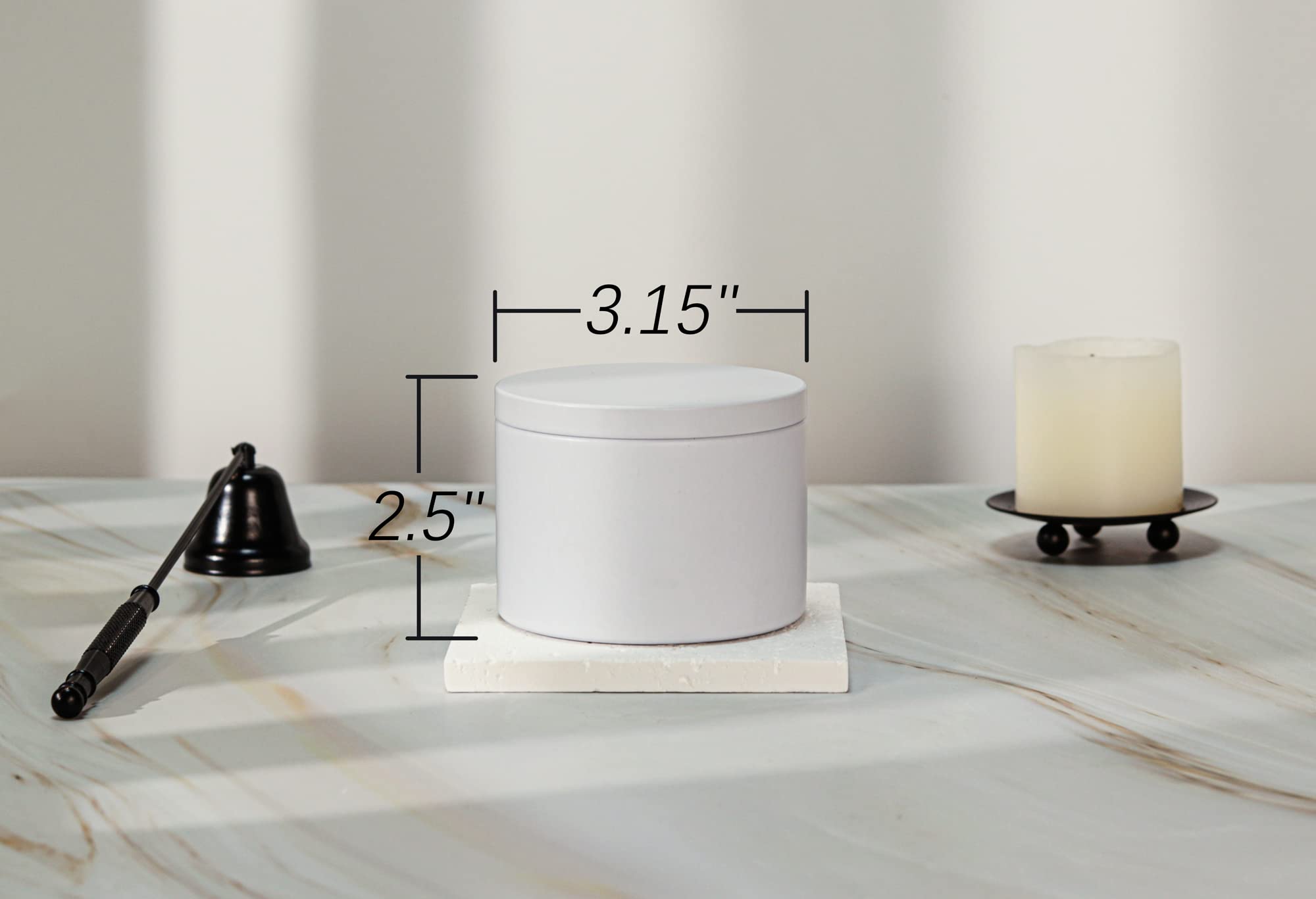 Aroparc White Candle Tins - 8oz, 24 Piece, Straight Sided Bulk Candle Containers for Candle Making Supplies