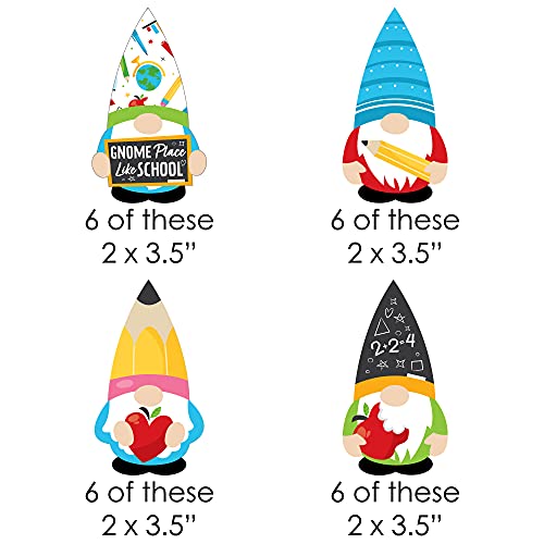 Big Dot of Happiness School Gnomes - DIY Shaped Teacher and Classroom DecorationsĀ Cut-Outs - 24 Count