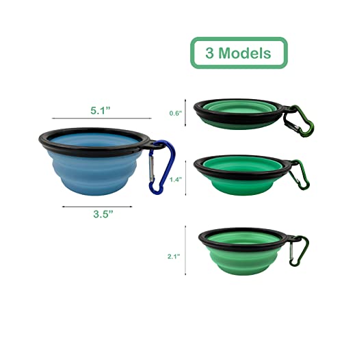 KlerRoem Collapsible Dog Travel Bowls, 2 Pack Dog Small/Large Travel Bowl Portable Foldable Pet Feeding Watering Dish for Traveling, Walking, Parking