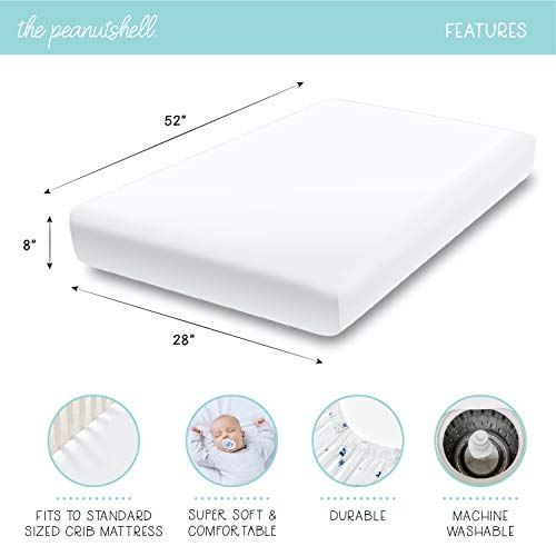 The Peanutshell Fitted Crib Sheet Set for Baby Boys or Girls - Unisex 4 Pack - Woodland Animals & Buffalo Plaid