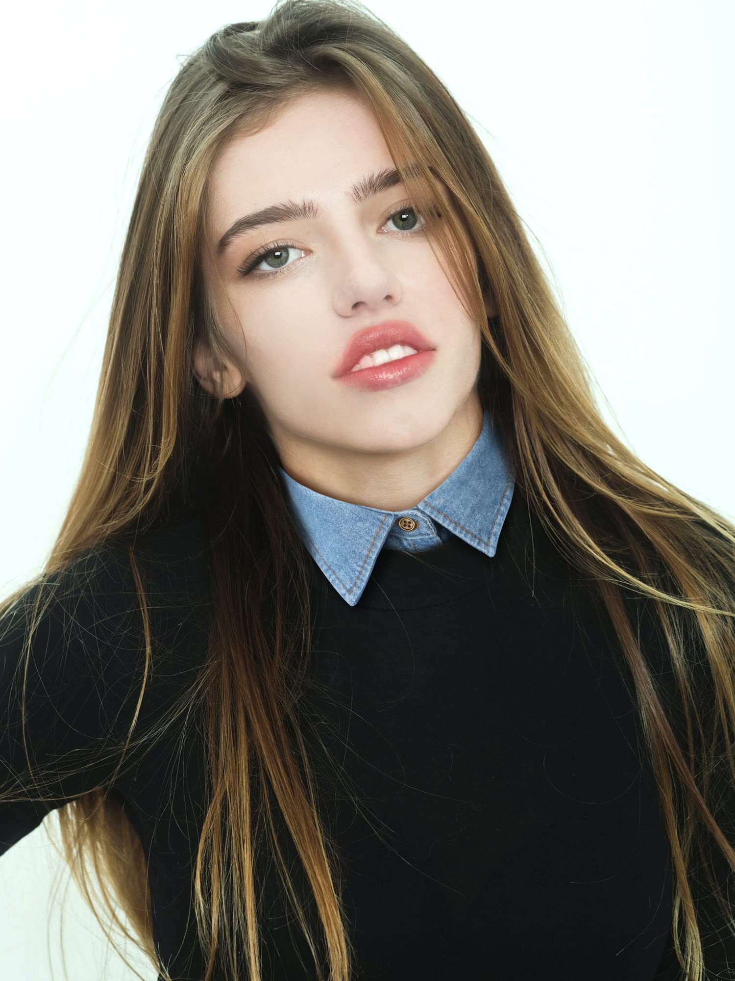 Syhood 4 Pcs Fake Collar Detachable False Dickey Collar Half Shirts Round for Women Outfits(Denim Fabric,Matte Black, Blue, Light Blue, Light Gray)