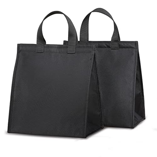 Deegotech 2 Pack Lunch Bags for Men, Large Insulated Lunch Box, Black Lunch Tote Bags for Work Travel Picnic, Gifts Ideas for Men Husband [Black+Black]