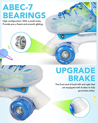 M-GRO Adjustable Skates for Kids, 8-Wheeled Skates for Kids,rollerskates Girl and Boys,Adjustable Size Suitable for Indoor and Outdoor use