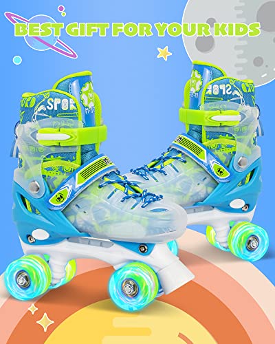 M-GRO Adjustable Skates for Kids, 8-Wheeled Skates for Kids,rollerskates Girl and Boys,Adjustable Size Suitable for Indoor and Outdoor use