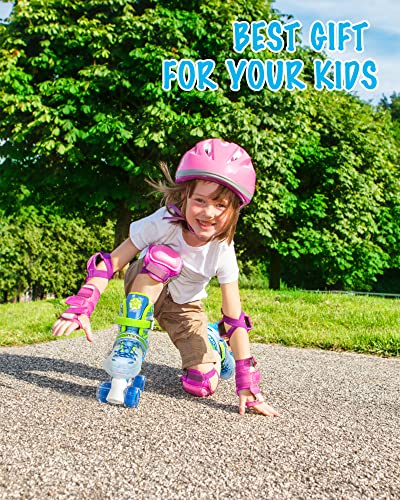 M-GRO Adjustable Skates for Kids, 8-Wheeled Skates for Kids,rollerskates Girl and Boys,Adjustable Size Suitable for Indoor and Outdoor use