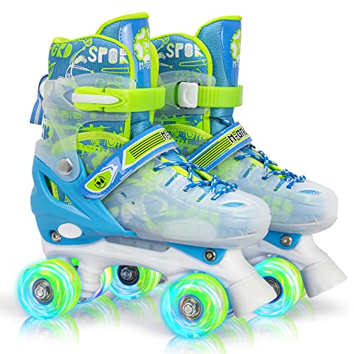 M-GRO Adjustable Skates for Kids, 8-Wheeled Skates for Kids,rollerskates Girl and Boys,Adjustable Size Suitable for Indoor and Outdoor use
