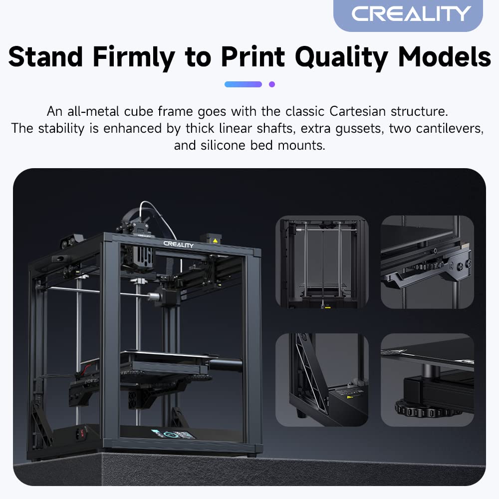 Official Creality Ender 5 S1 3D Printer 250mm/s Printing Speed with CR Touch Auto Leveling, Sprite Extruder, High Precision Z-axis, Removable PC Build Plat