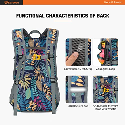 SKYSPER 40L Packable Hiking Backpack - Lightweight Foldable Backpack Travel Daypack for Women Men Outdoor Walking Bag