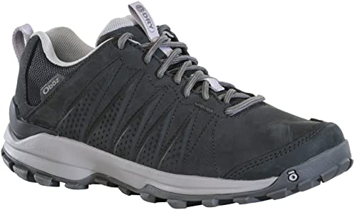 Oboz Women's Sypes Low Leather B-Dry Waterproof Hiking Shoe, Black Sea, 8.5