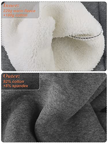 URATOT 2 Pack Women's Sherpa Lined Sweatpants with Pockets Winter Warm Jogger Sweatpants Athletic Fleece Lined Pants Black, Dark Grey
