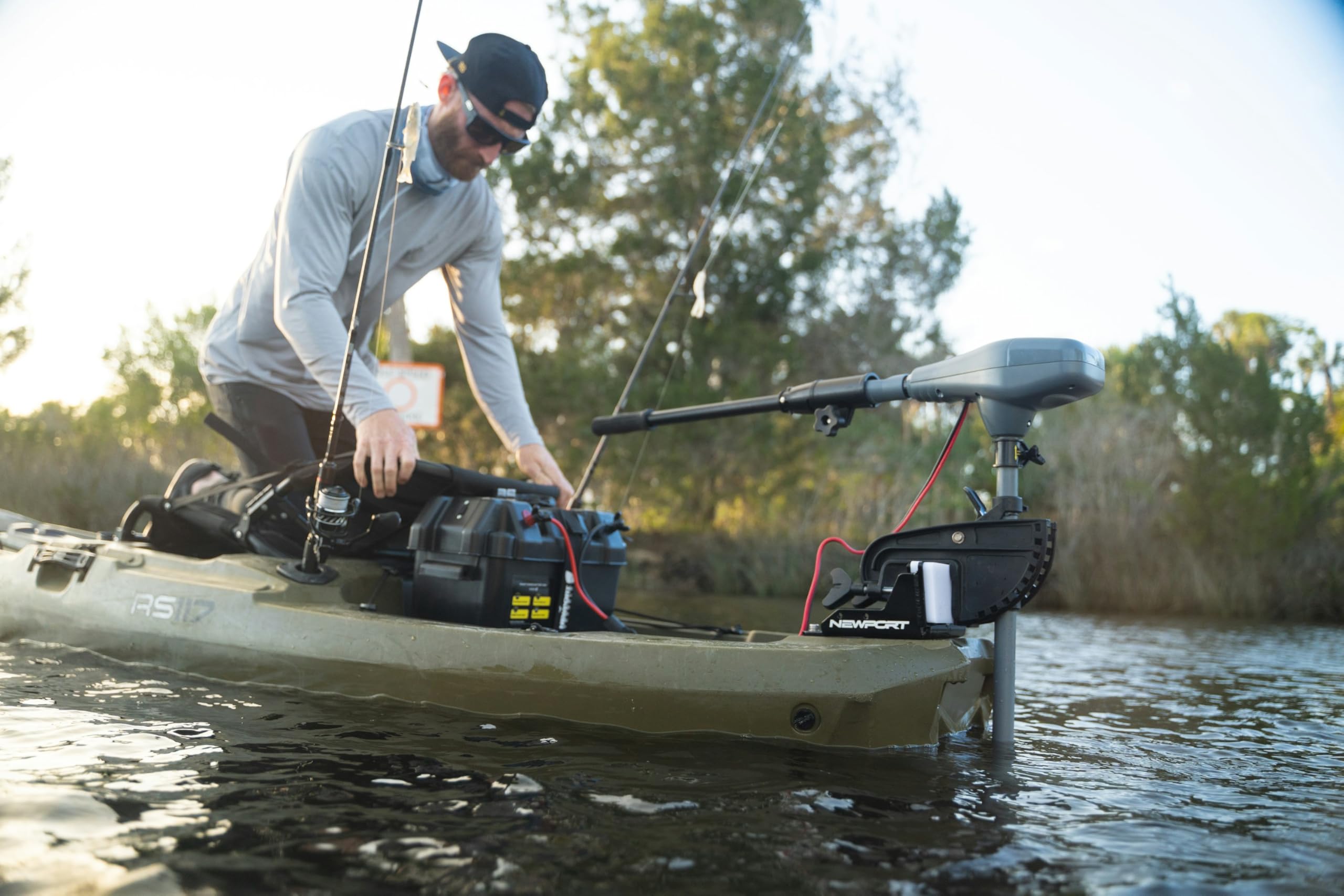 Newport Trolling Motor Transom Motor Mount - Kayaks - Freshwater and Saltwater - 1 Size, Gray