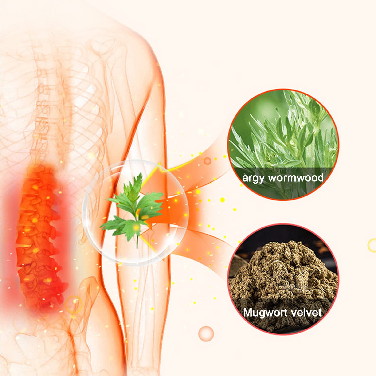 Self-Heating Wormwood Waist Belt, Natural Herbs Mugwort Lumbar Belt Moxibustion Heating for Back & Spine Pain Relief, Breathable Back Support Belt with Heating Pad for Men & Women Lumbar Support