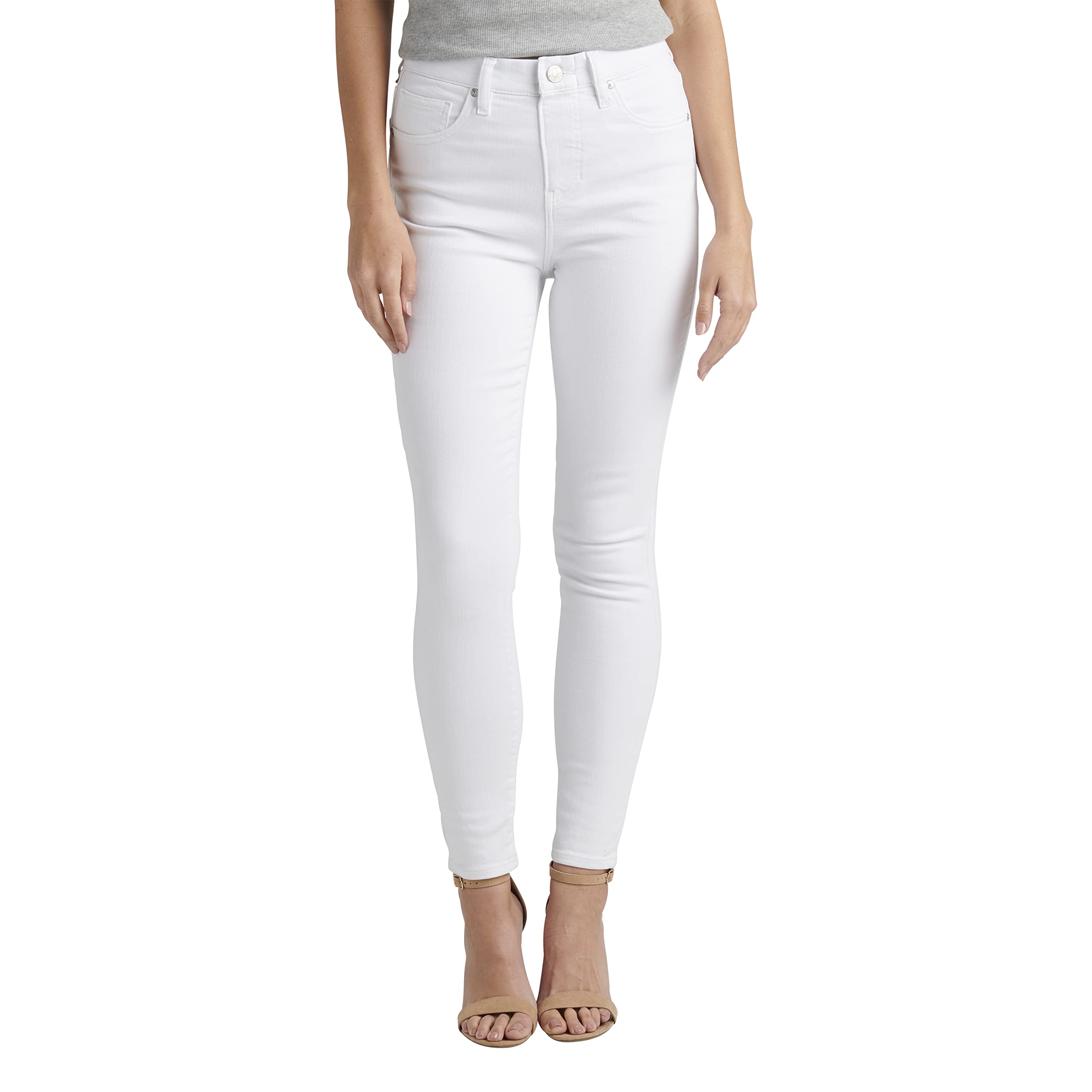 JAG Jeans Women's Valentina High Rise Skinny Pull-on Jeans-Legacy, White, 4