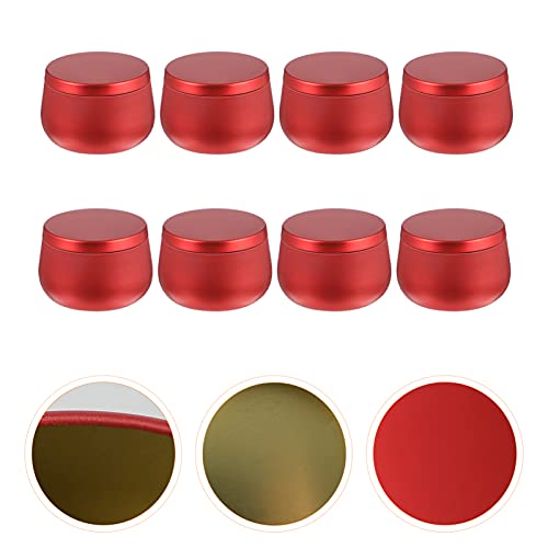 8pcs Candle Tin,metal Candle Tins for Candle Making, Crafts, and Candy Storing (Red) Airtight Cookie Food Containers Food Container