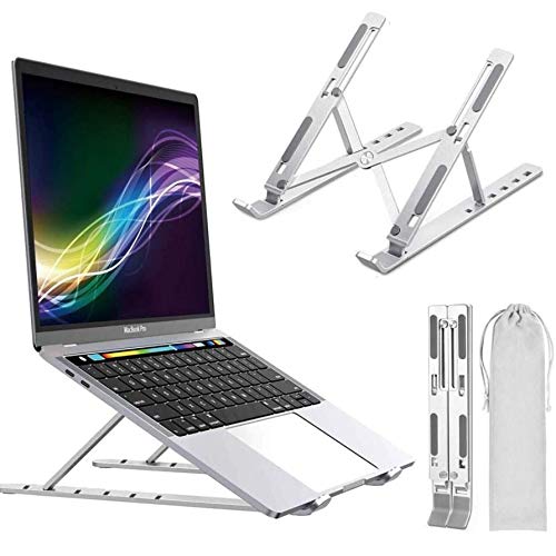 BoxWave Stand and Mount Compatible with Dell Latitude 3420 - Compact QuickSwitch Laptop Stand, Portable, Multi Angle Viewing Stand for Dell Latitude 3420 - Metallic Silver