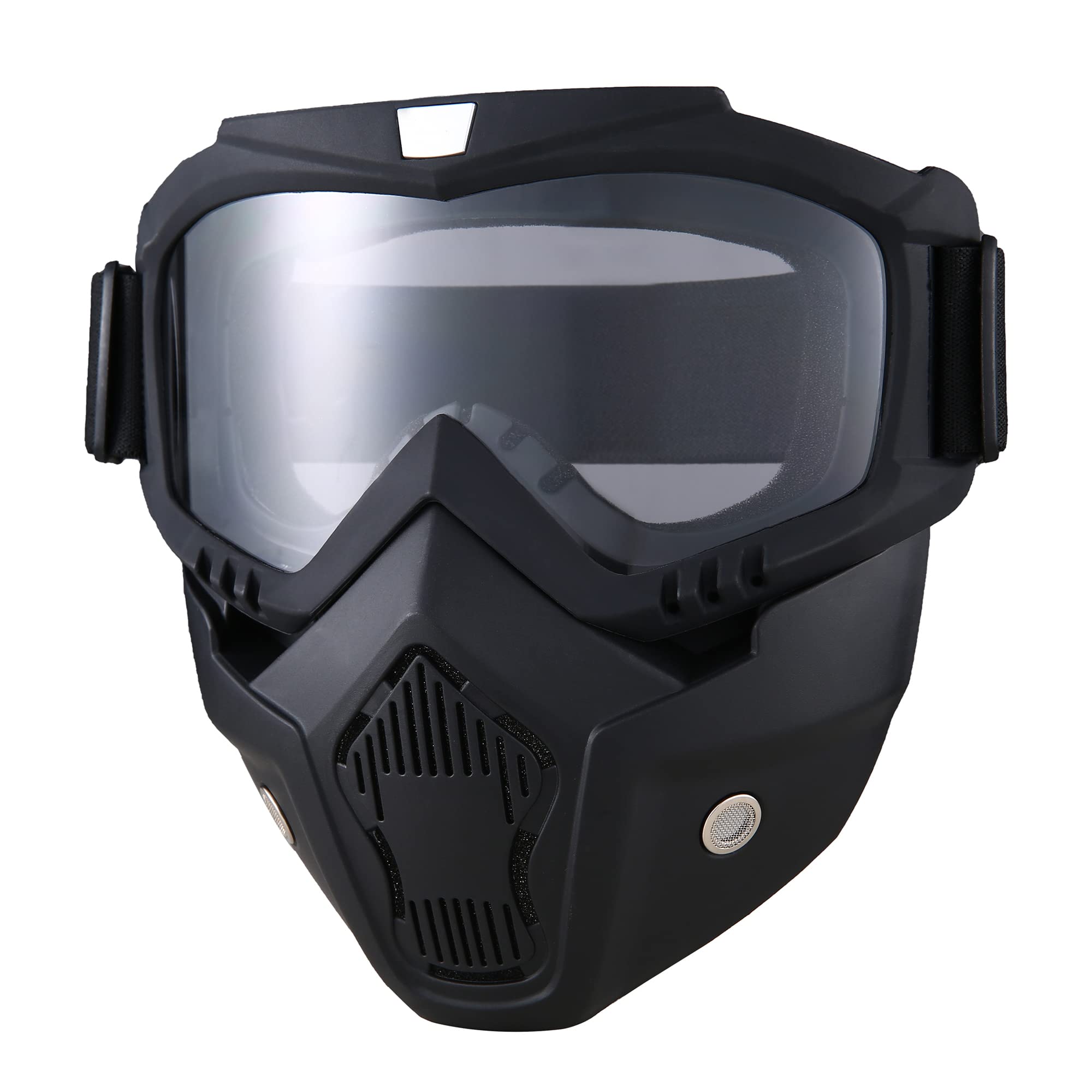 Motorcycle Goggles Dirt Bike ATV Motocross Anti-UV Adjustable Riding Offroad Protective Combat Tactical Military Clear Glasseswith Removable Face Mask Men Women