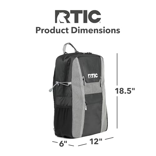 RTIC Chillout 24 Can Backpack Cooler Insulated Portable Soft Cooler Bag for Lunch, Beach, Drink, Beverage, Travel, Camping, Picnic, Car, Hiking, Black/Graphite