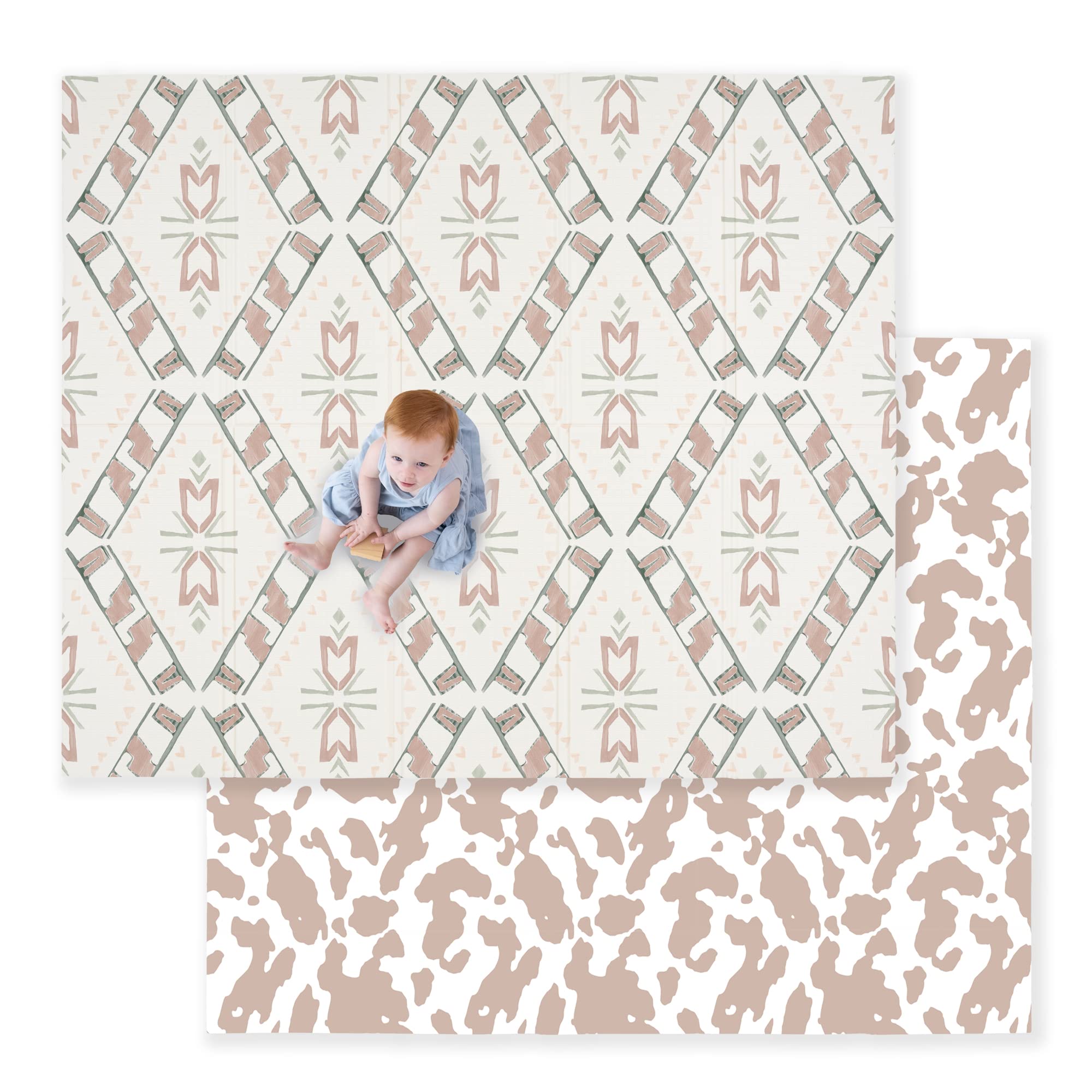 JumpOff Jo Baby Play Mat - Large Folding Foam Play Mat for Infants, Babies, Toddlers, Waterproof, Double-sided (70" x 59") - Westbound