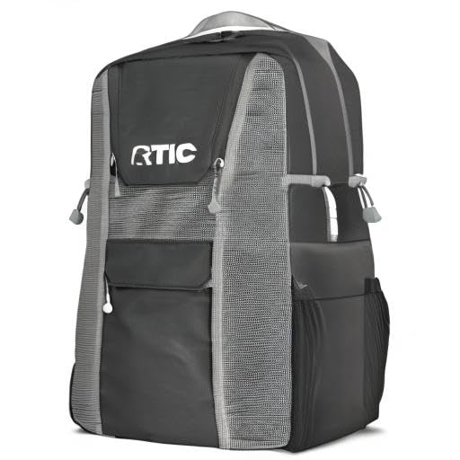 RTIC Chillout 24 Can Backpack Cooler Insulated Portable Soft Cooler Bag for Lunch, Beach, Drink, Beverage, Travel, Camping, Picnic, Car, Hiking, Black/Graphite