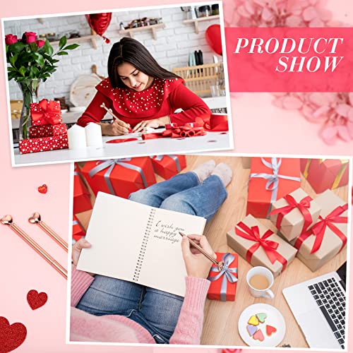 24 Pcs Heart Shaped Pens Retractable Metal Cute Heart Pens 1.0 mm Black Ink Ballpoint Decorative Pens Engagement Gifts for Women School Office Wedding Bridal Shower Valentine's Day(Rose Gold)