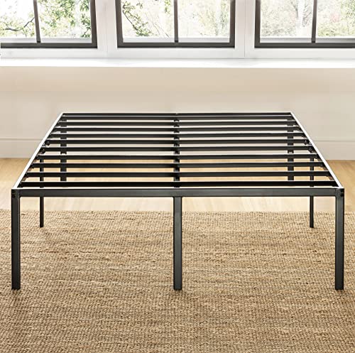 Best Price -Mattress 18 Inch Metal Platform Bed, Heavy Duty Steel Slats, No Box Spring Needed, Easy Assembly, Black, Queen