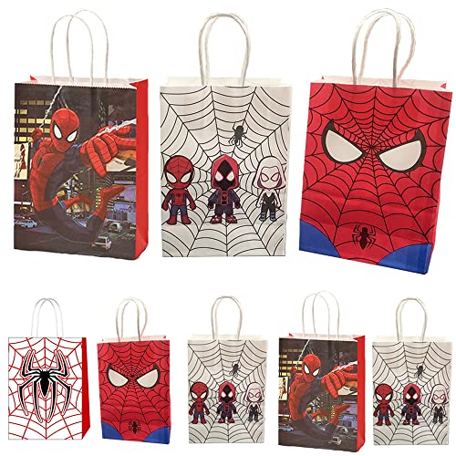 15 PCS Spider-man Party Gift Tote Bag,Super Hero Gift Candy Bag for Kids, Spider Hero Theme Birthday Party Supplies Decoration for Boy