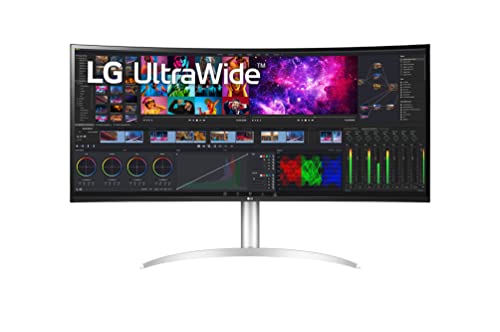 LG 40WP95C-W 40” UltraWide Curved WUHD (5120 x 2160) 5K2K Nano IPS Display, DCI-P3 98% (Typ.) with HDR10, Thunderbolt 4 with 96W PD, 3-Side Virtually Borderless Design Tilt/Height/Swivel Stand