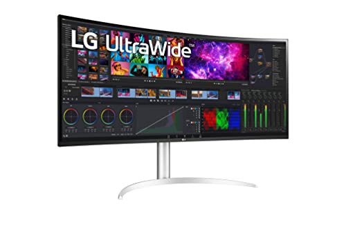 LG 40WP95C-W 40” UltraWide Curved WUHD (5120 x 2160) 5K2K Nano IPS Display, DCI-P3 98% (Typ.) with HDR10, Thunderbolt 4 with 96W PD, 3-Side Virtually Borderless Design Tilt/Height/Swivel Stand