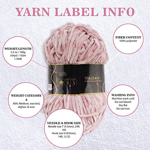JubileeYarn Chenille Yarn - Worsted Weight - 100g/Skein - Topaz - 2 Skeins