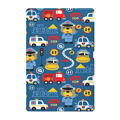 Cartoon Car Crib Sheets for Boys Girls Pack and Play Sheets Breathable Mini Crib Sheets Fitted Crib Sheet for Standard Crib and Toddler Mattresses Baby Crib Sheets for Girls Boys, 52x28IN