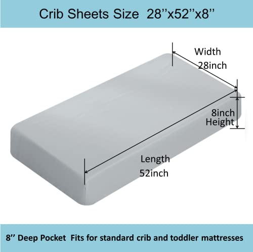 Crib Sheets, Crib Sheets for Boys | Baby Boy Crib Sheets | Microfiber Crib Fitted Sheet for Standard Crib and Toddler Mattress (Gray and Navy, 2 Pack)
