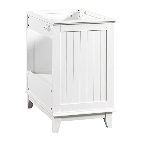 30 Inch Bathroom Vanity Base Only, Storage Cabinet with Doors and Drawer, Solid Wood Frame, White
