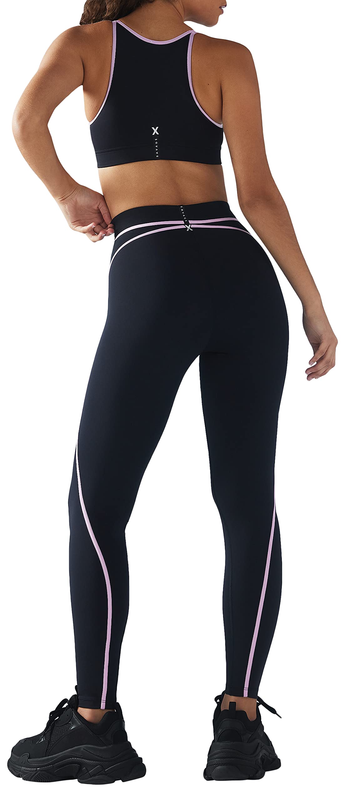 Savage X, Womens, X Mesh High-Waist Legging, Black Caviar, M