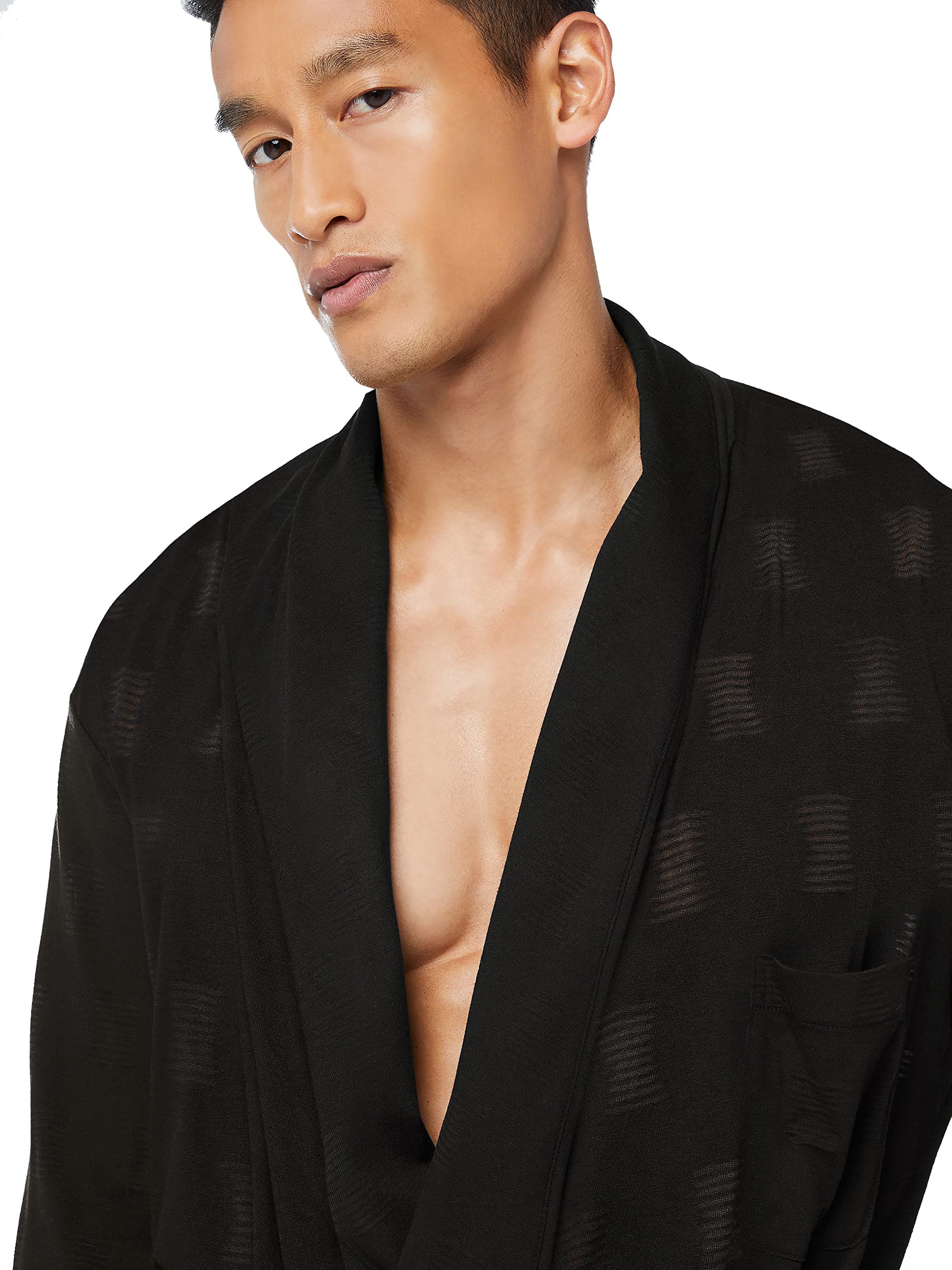 Savage X, Men's Sheer X Smoking Jacket, Black Caviar, M