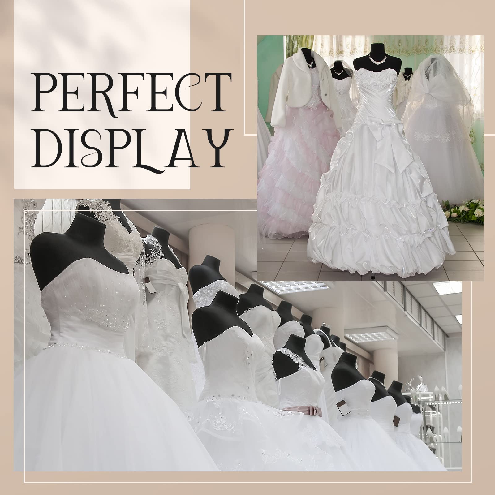 Dress Form Female Mannequin Torso Hollow Back Hanging Mannequin Body Manikin with Hook Half Body Shirt Clothing Display Plastic(12 Pcs,22.8 x 15.7 Inch)