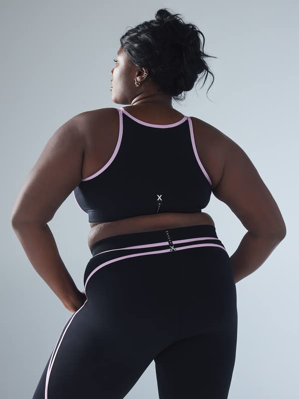 Savage X, Womens, X Mesh Medium-Impact Sports Bra, Black Caviar, XL