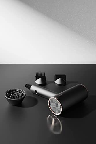 Funtin Hair Dryer, Blow Dryer with Diffuser Brush Comb for Women 4C Thick Curly Hair 1800w-Professional Black