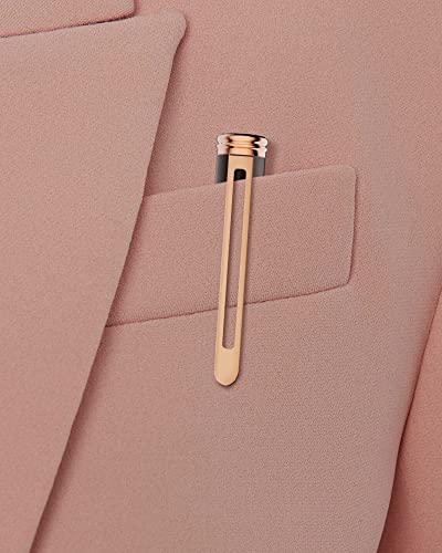Cambond Black Pens, Ballpoint Pen Bulk Black Ink 1.0 mm Medium Point Smooth Writing Black and Rose Gold Pens for Men Women Police Uniform Office Business, 3 Pens with 6 Refills (Black)