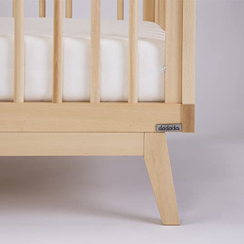 dadada Baby Soho 3-in-1 Convertible Crib β GREENGUARD Gold Certified, Made in Italy, Solid Beechwood β Adjustable Mattress Height, Modern Design 53.15 x 29.95 x 36.7 in 3 Colors (Natural)