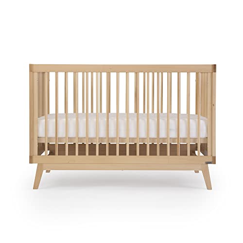 dadada Baby Soho 3-in-1 Convertible Crib β GREENGUARD Gold Certified, Made in Italy, Solid Beechwood β Adjustable Mattress Height, Modern Design 53.15 x 29.95 x 36.7 in 3 Colors (Natural)