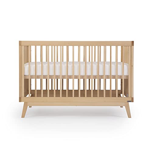 dadada Baby Soho 3-in-1 Convertible Crib β GREENGUARD Gold Certified, Made in Italy, Solid Beechwood β Adjustable Mattress Height, Modern Design 53.15 x 29.95 x 36.7 in 3 Colors (Natural)